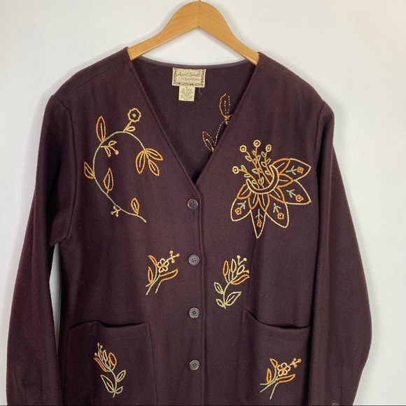 April Cornell | Jackets & Coats | Vintage April Cornell Brown Wool ...